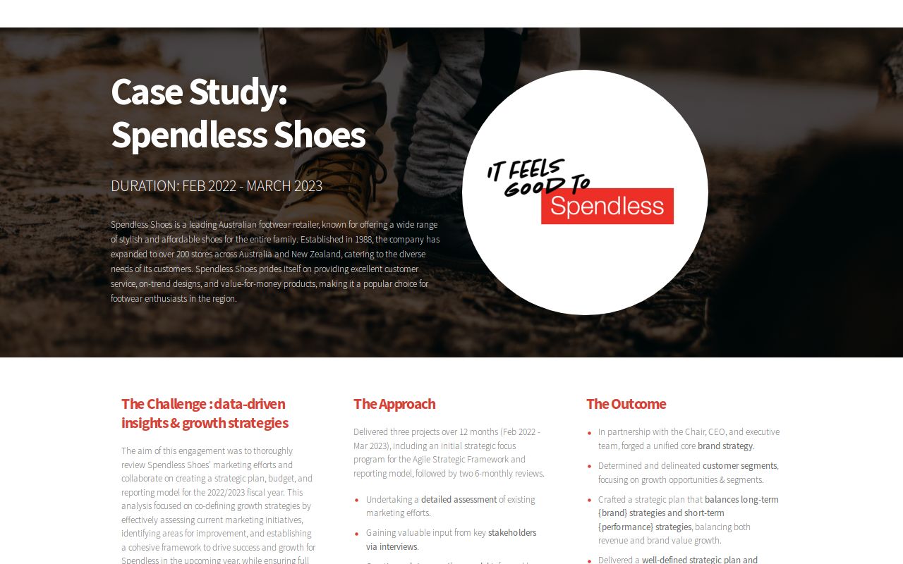 Spendless Shoes Case Study